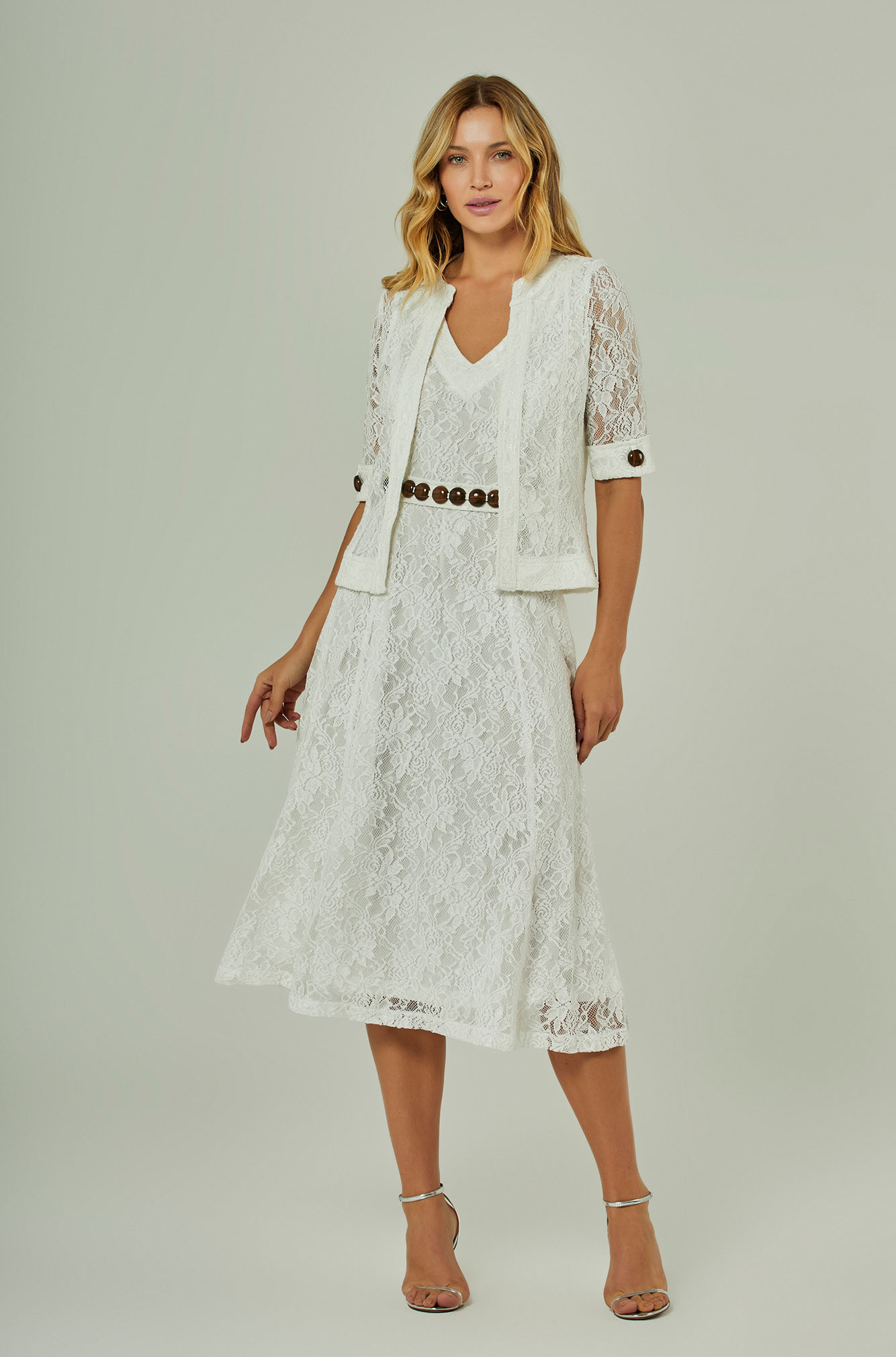 Vestido Feminino Off-White Renda - Confecção Premium