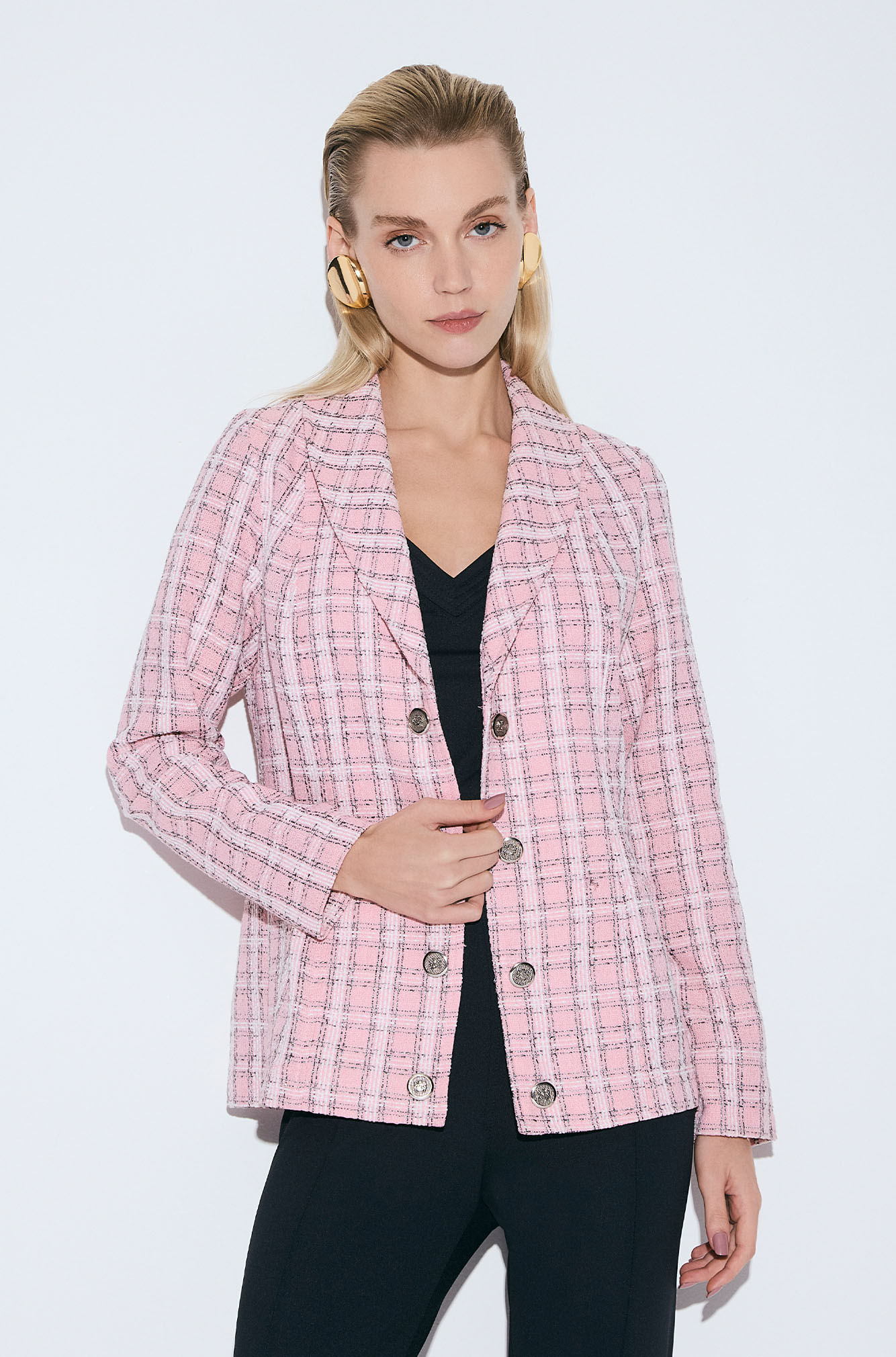 Blazer Feminino Tweed Rosa - Exclusividade Premium | One Up